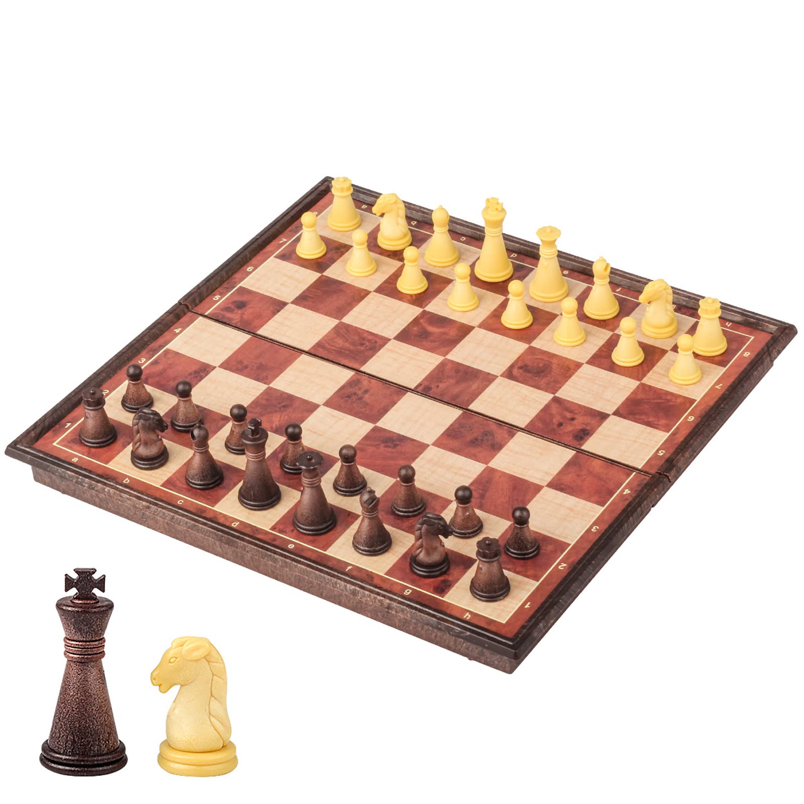 Mua Magnetic Mini Travel Chess Set - Vikutu 7.6" Plastic Imitation Wood ...