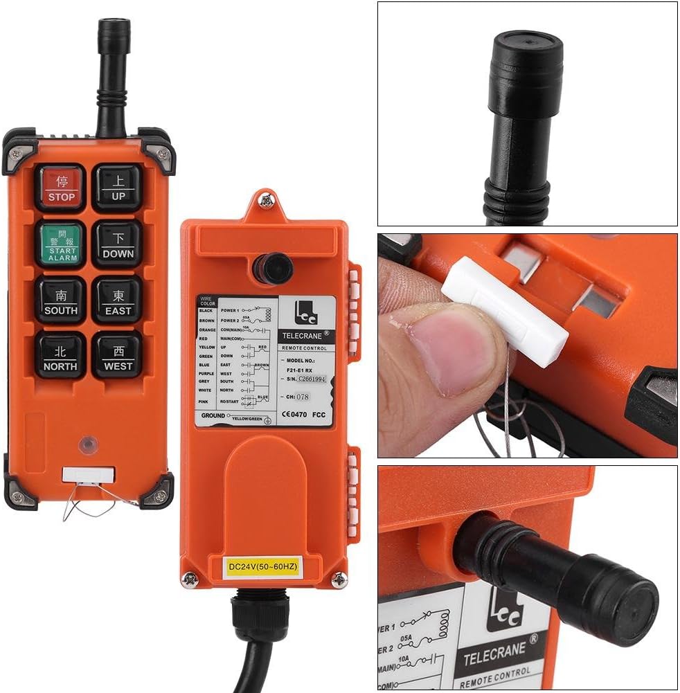 Huakii 24VDC Hoist Crown Block Remote Control, Radio Control System ...