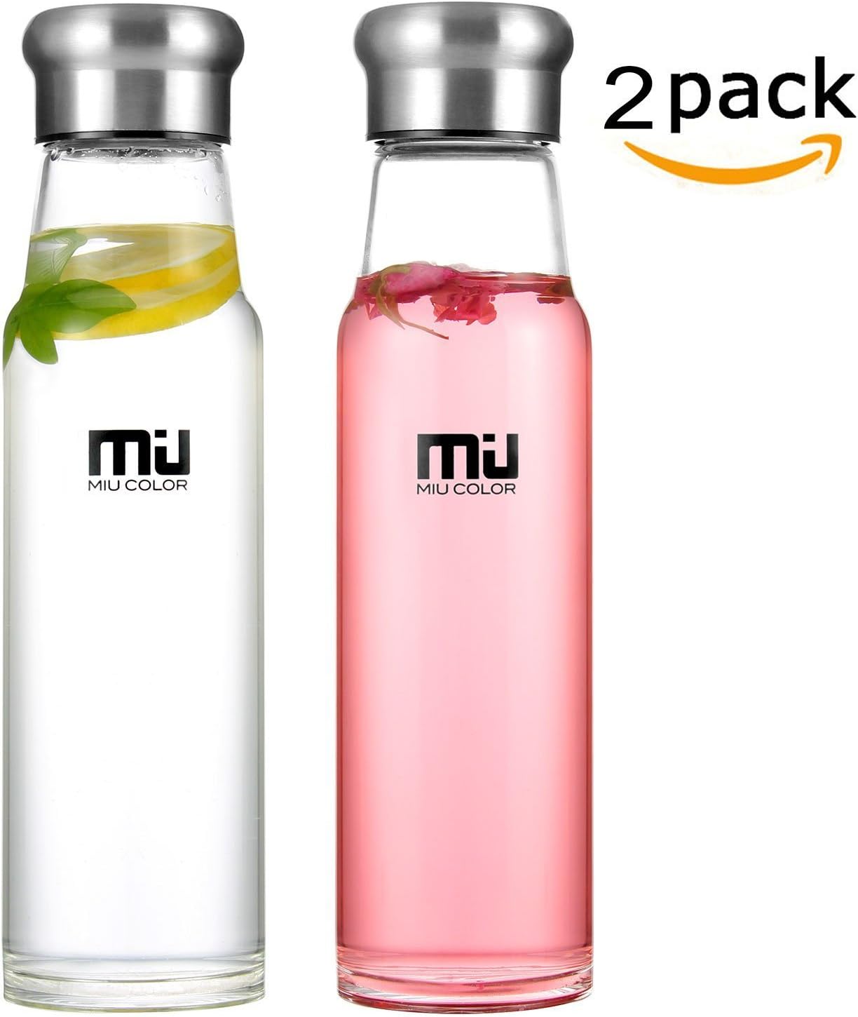 MIU COLOR 550ml Glass Water Bottle - Eco-friendly Borosilicate Glass ...