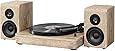 Victrola VM-130-FOT Wood and Linen Fabric Bluetooth Record Player with ...