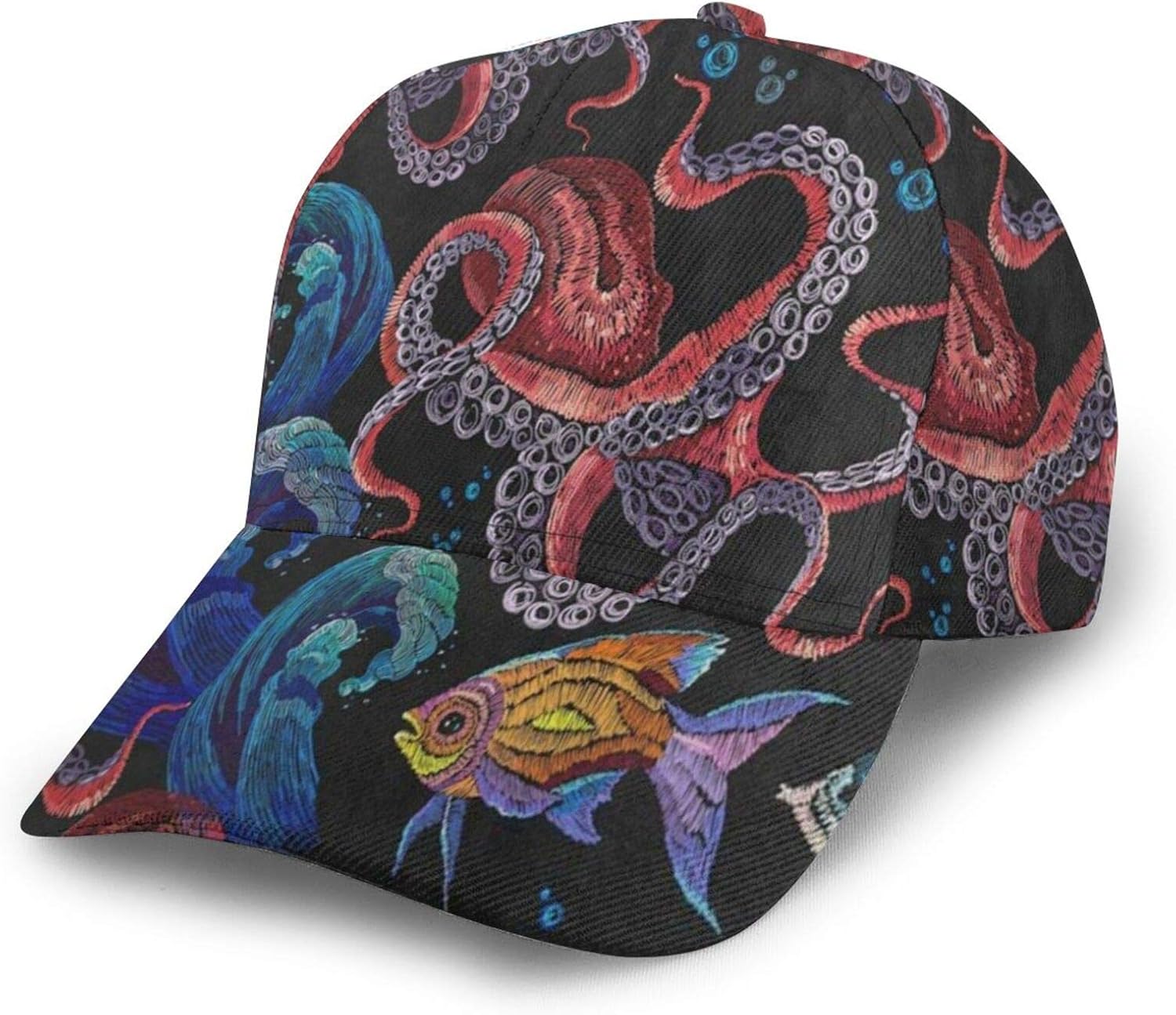 Octopus Sea Wave Tropical Fish Personalized Baseball hat Ball Cap for ...