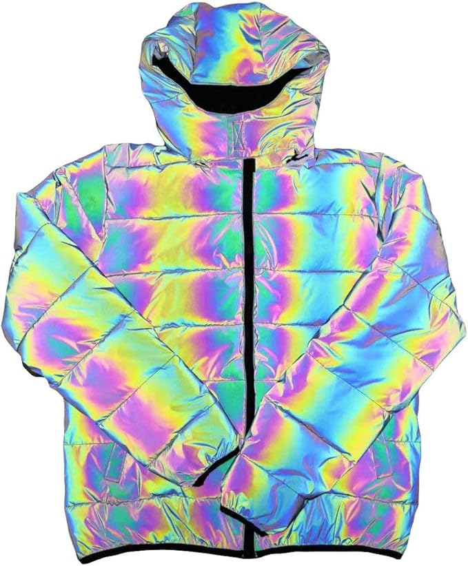 HS Unisex Rainbow Reflective Savage Jacket | Iridescent Reflective ...