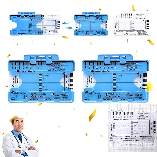 ECG 7 Step Ruler, ECG Ruler Transparent, ECG Reference Card Tool, ECG 7 ...