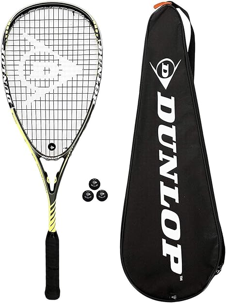 Dunlop Blackstorm Titanium/Graphite Squash Racket + 3 Pro Squash Balls ...