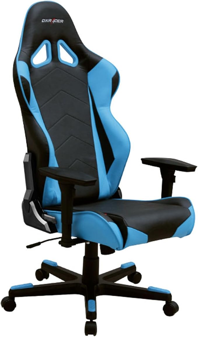 Amazon.com: DXRacer RE0/NB Black Blue Racing Bucket Seat Office Chair ...