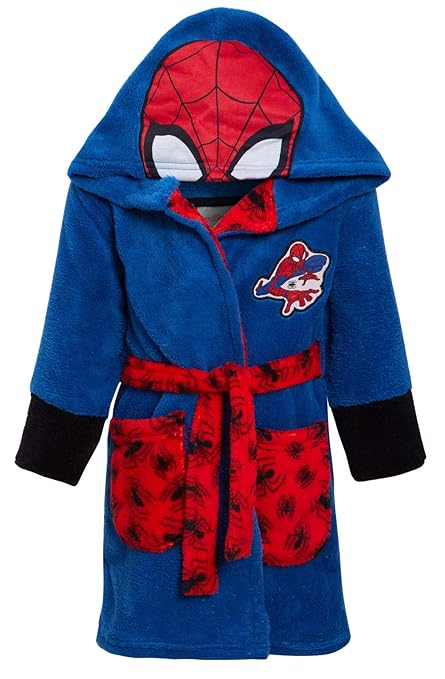 Boys Spiderman Hooded Bathrobe Blue 3 Years: Amazon.in: Clothing ...