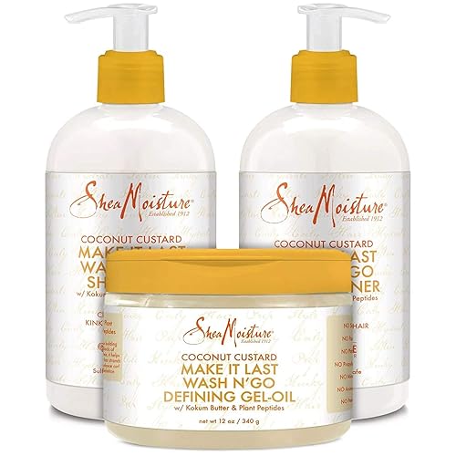 Shea Moisture Coconut Custard Make It Last Wash N’ Go Trio Shampoo ...