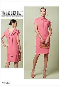 Amazon.com: Vogue Patterns V1544 Misses' Lined Shift Dress with Back ...