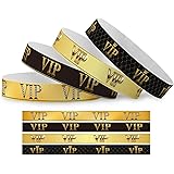 Amazon.com: 200 Pcs VIP Wristbands Paper Waterproof Gold Bracelets Vip ...