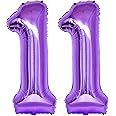 Amazon.com: Purple 11 Number Balloons, 40 Inch Giant Number 11 Balloons ...