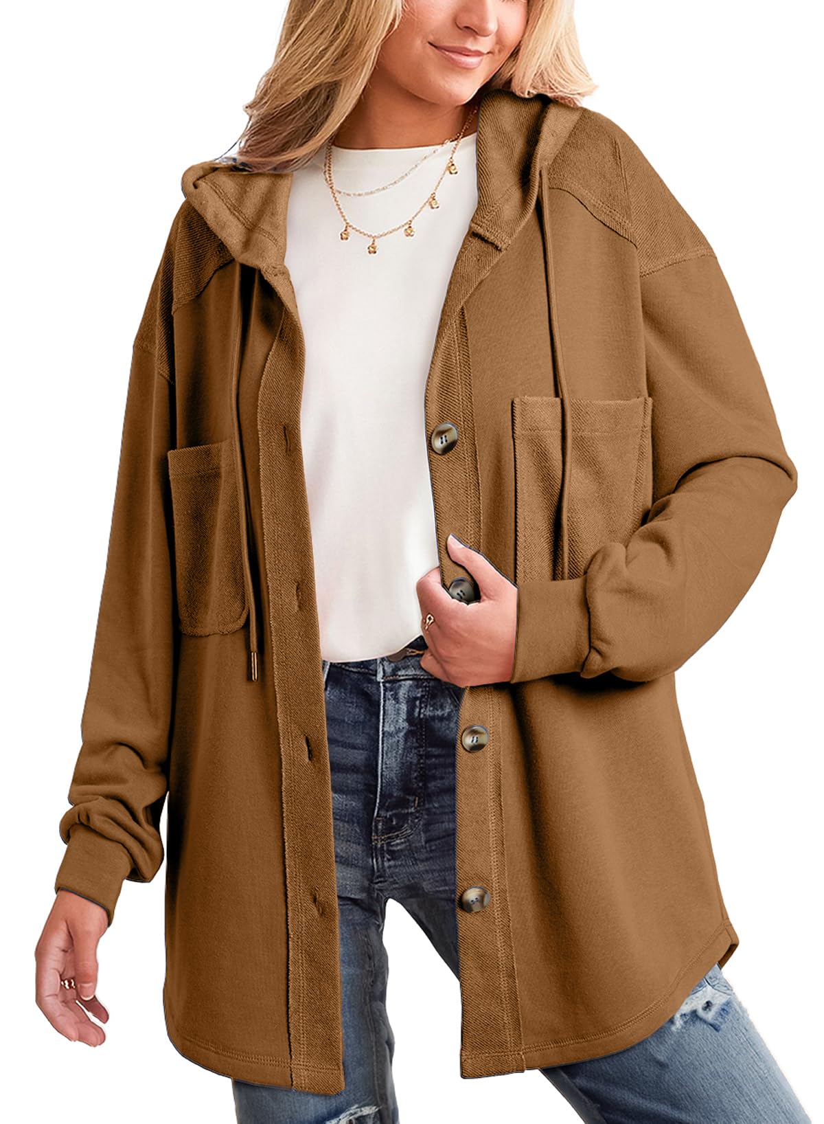 SHEWIN Womens Shacket Fall Fashion 2024 Jackets for Women Hoodie ...