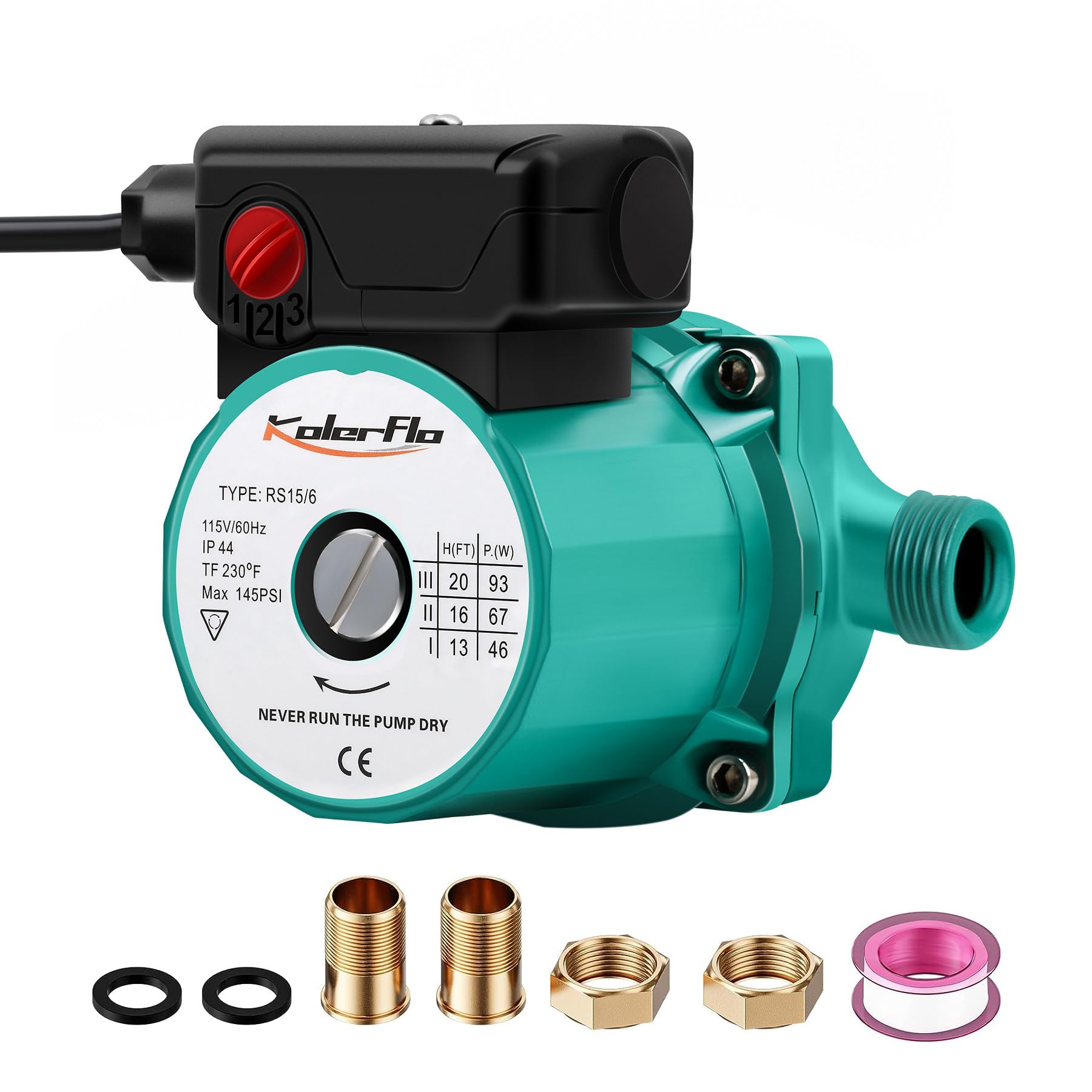 KOLERFLO Water Recirculating Pump 3/4 Inch Circulating Water Pump for ...