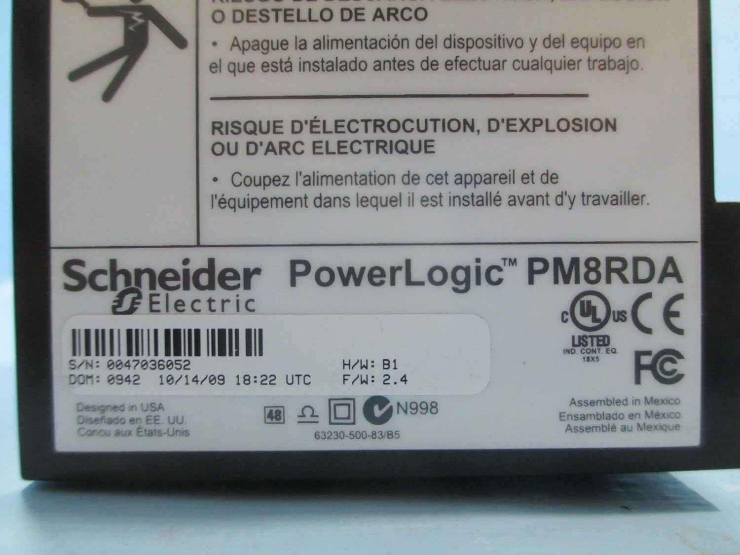 SCHNEIDER ELECTRIC PM820U Pm820 Meter Unit Only Without Display ...