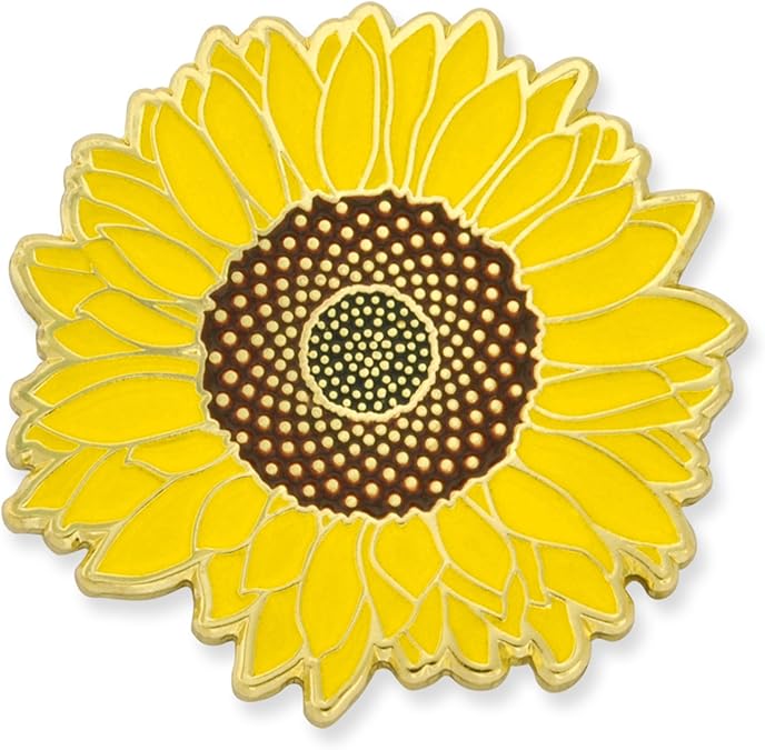 PinMart Detailed Yellow Sunflower Summer Enamel Lapel Brooch Pin ...