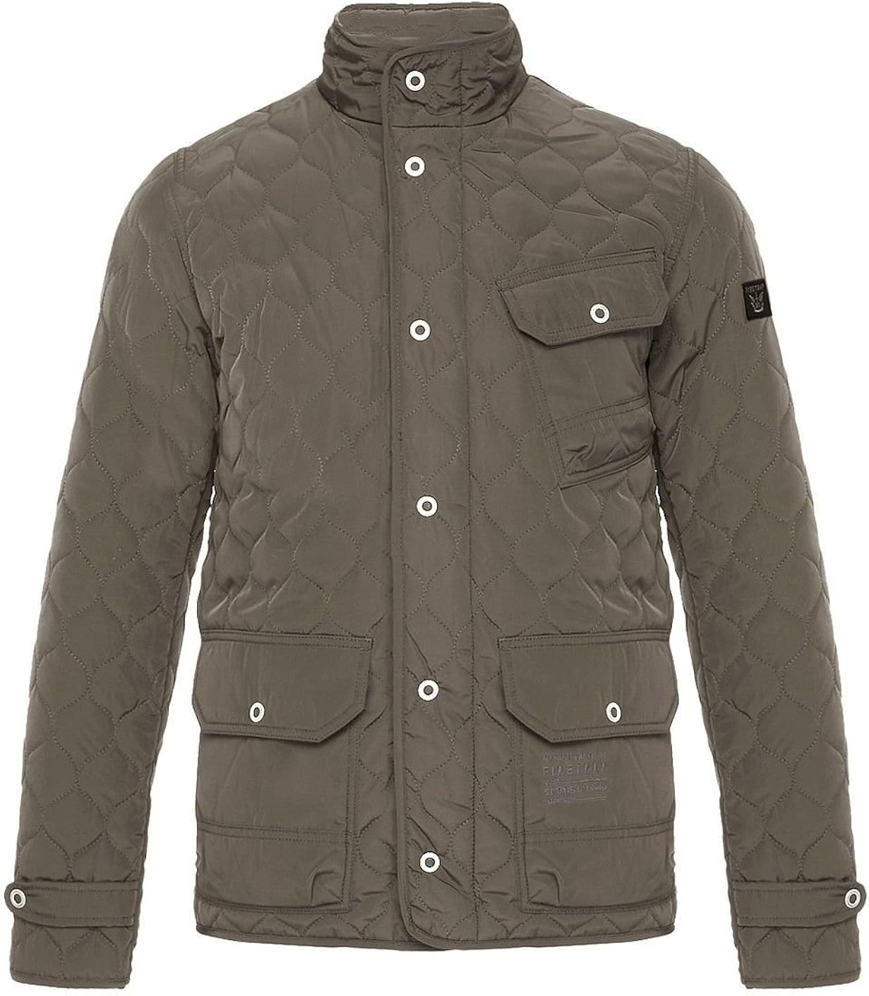 Firetrap New Jacket Coat Kingdom Small Field Green Designer Quilted ...