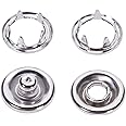 Amazon.com: ONLYKXY 50 Sets 9.5mm/0.37inch Snap Buttons, Metal Ring ...
