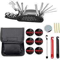 Amazon.com: Bike Repair Tool Kit, Bicycle 16 in 1 Multitool & Bike Tube Patch Kit & Tire Lever ...