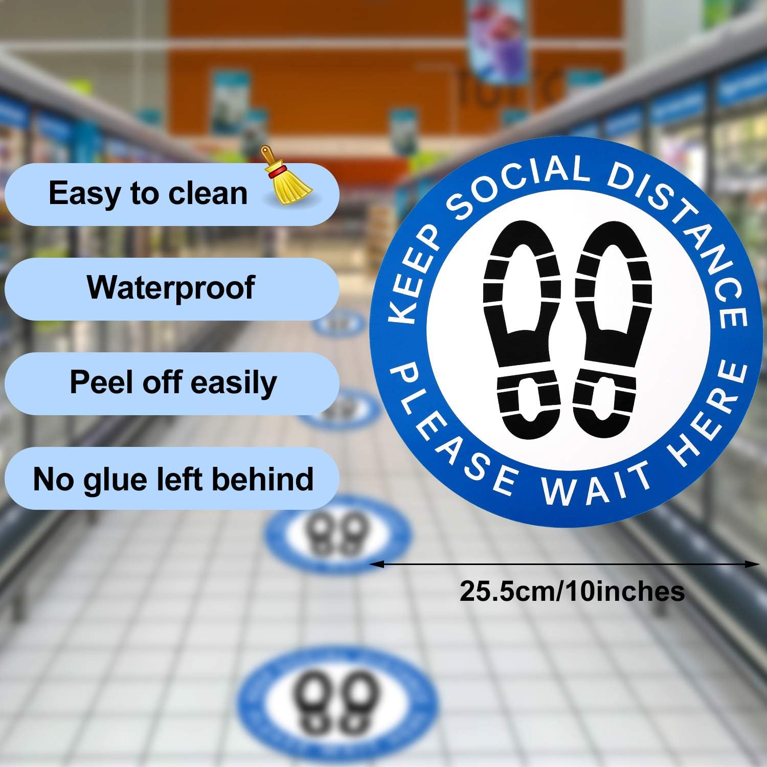 24 Pieces Social Distance Floor Decal Stickers Directional Arrows Floor ...