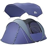 Amazon.com : 4 Person Easy Pop Up Tent for Camping,Waterproof Automatic Setup 2 Doors-Instant ...