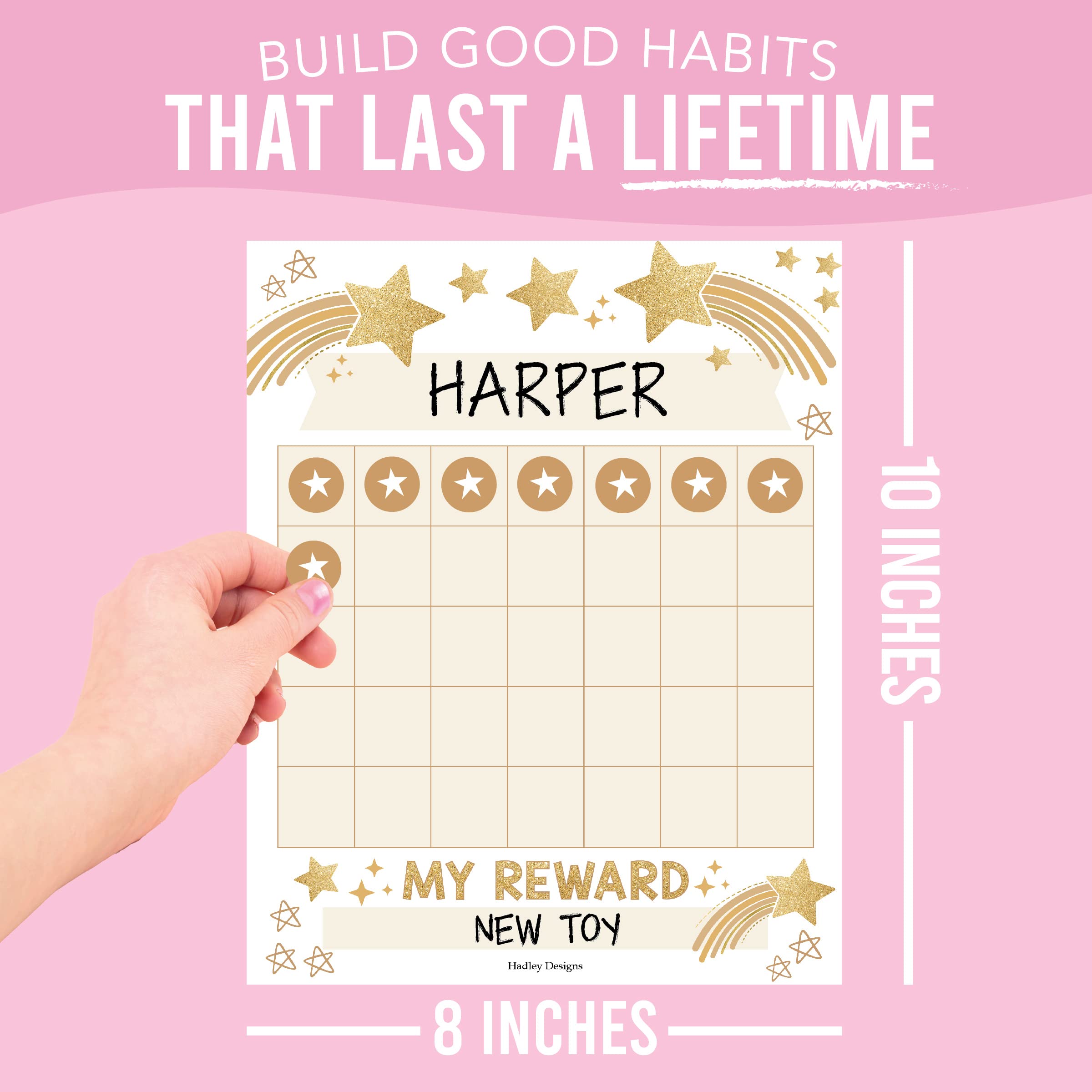 Mua Hadley Designs 25 Gold Reward Sticker Chart for Kids Behavior Chart ...