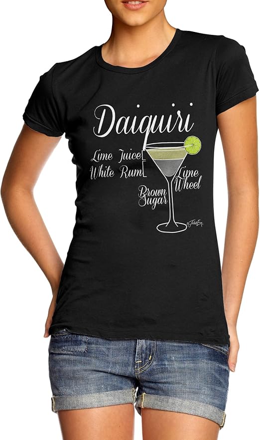 Novelty T Shirt Daiquiri Cocktail Recipe Women's T-Shirt Small Black ...