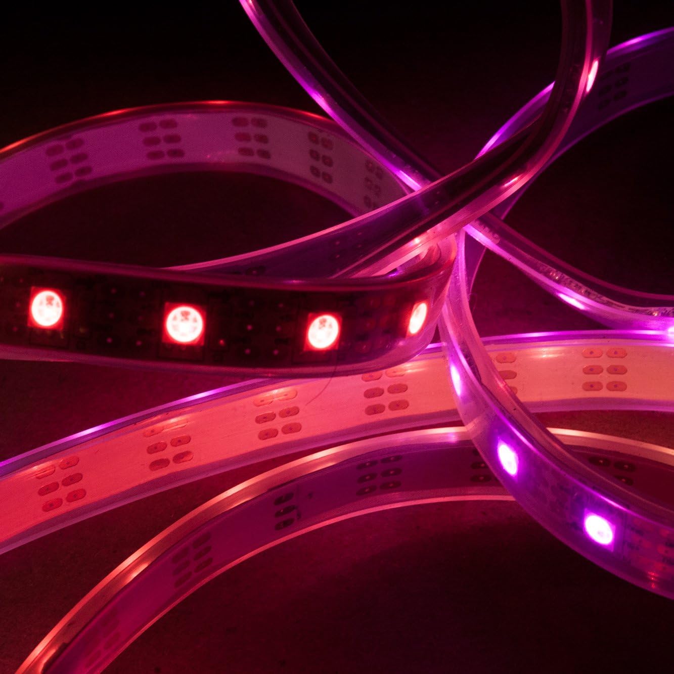 NooElec 1m 60-Pixel Addressable 24-Bit RGB LED Strip, 5V, IP68 ...