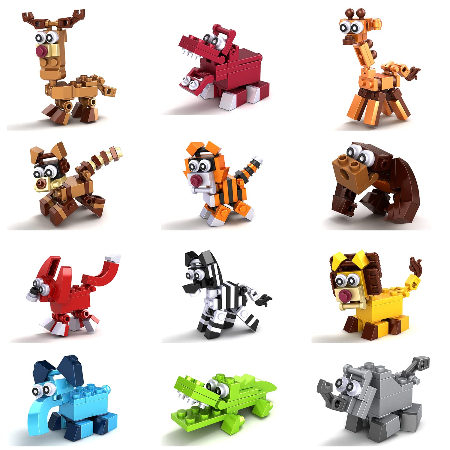 Mua 12 in 1 Pre Filled Animal Building Block Set-12 Pcs Mini Building ...