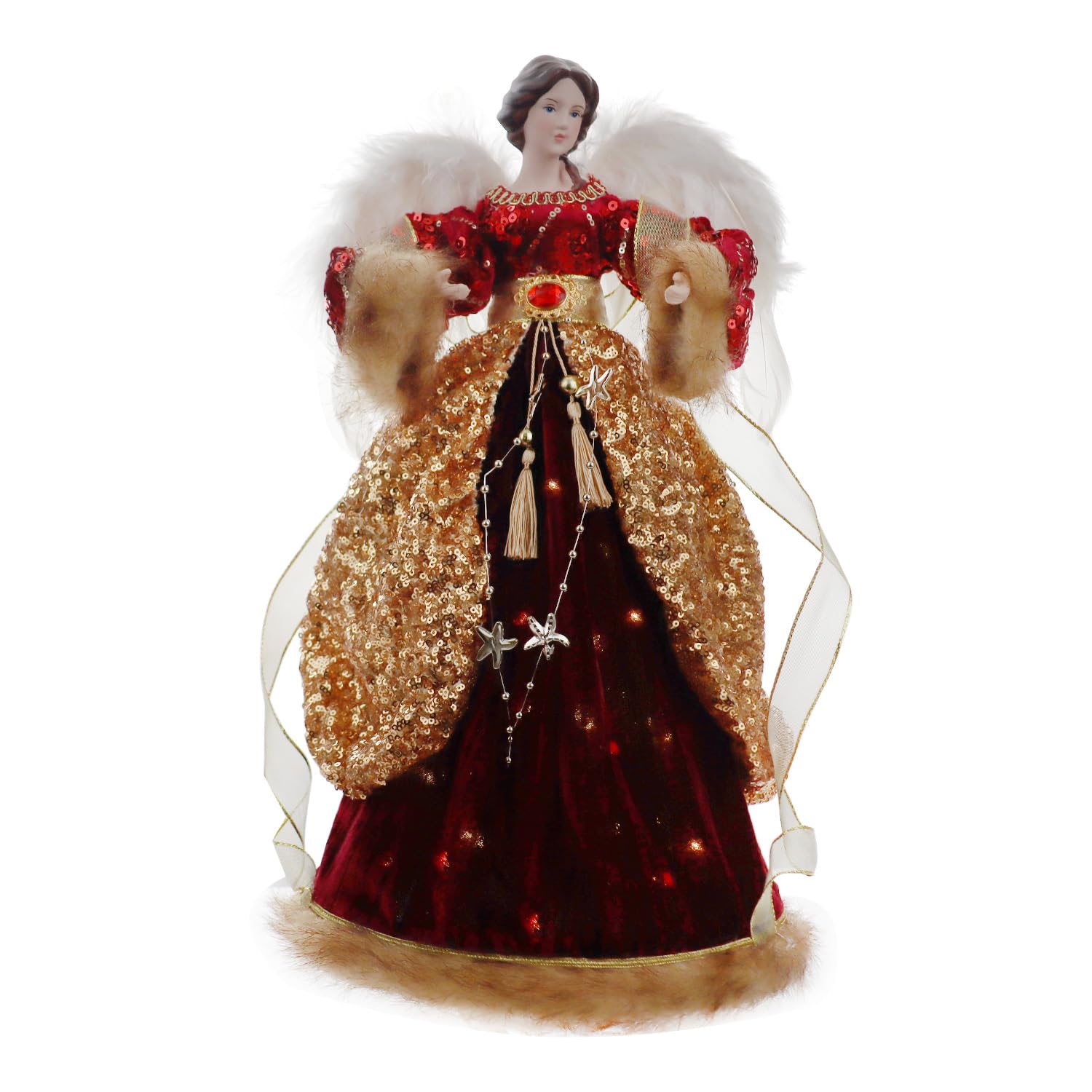 OCTMUSTARD Angel Treetop Figurine, Christmas Tree Toppers Decor Angels ...