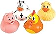 Amazon.com: Lot Of 12 Assorted Farm Barnyard Animal Design Rubber Ducks ...