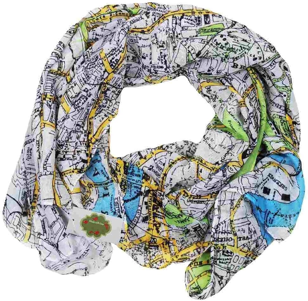 New with Tags London Map Print Scarf Women Scarves Large Shawl: Amazon ...
