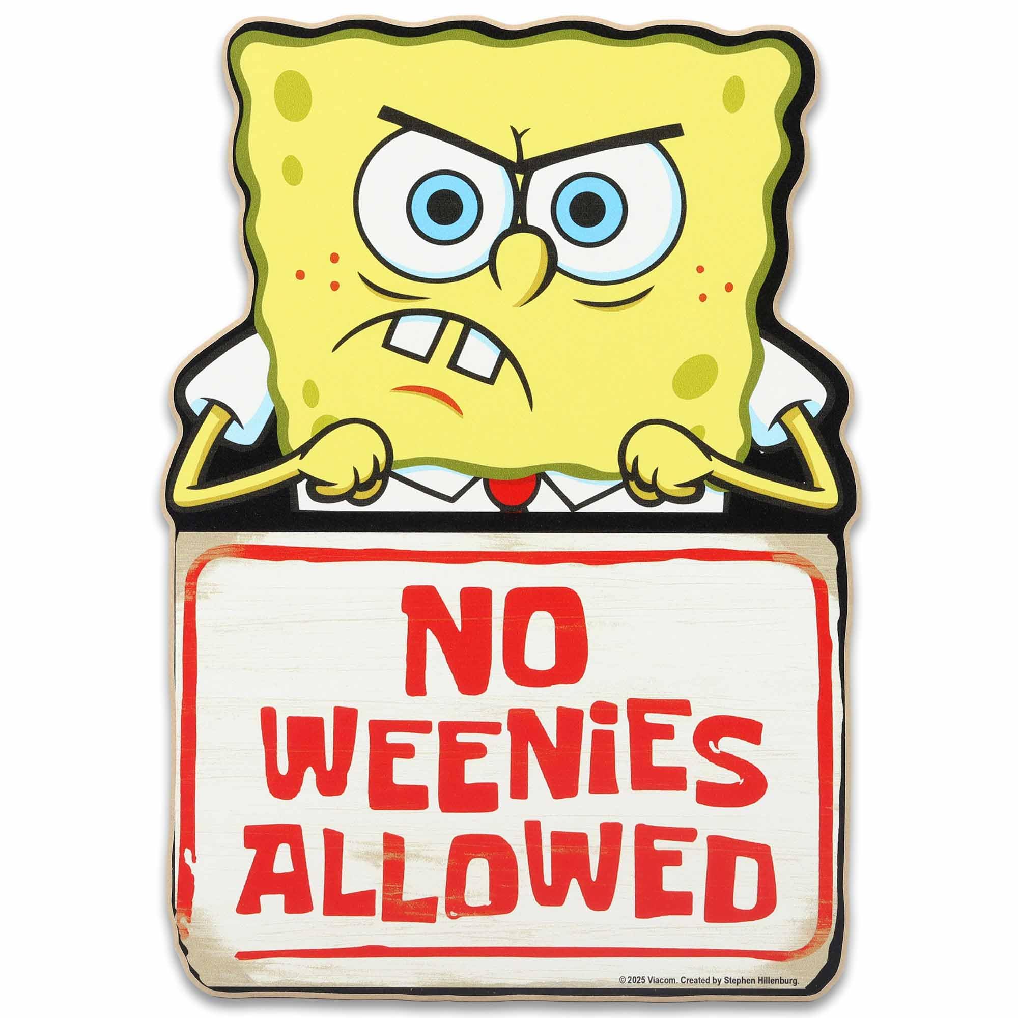 SpongeBob SquarePants No Weenies Allowed Wood Wall Decor - Fun ...