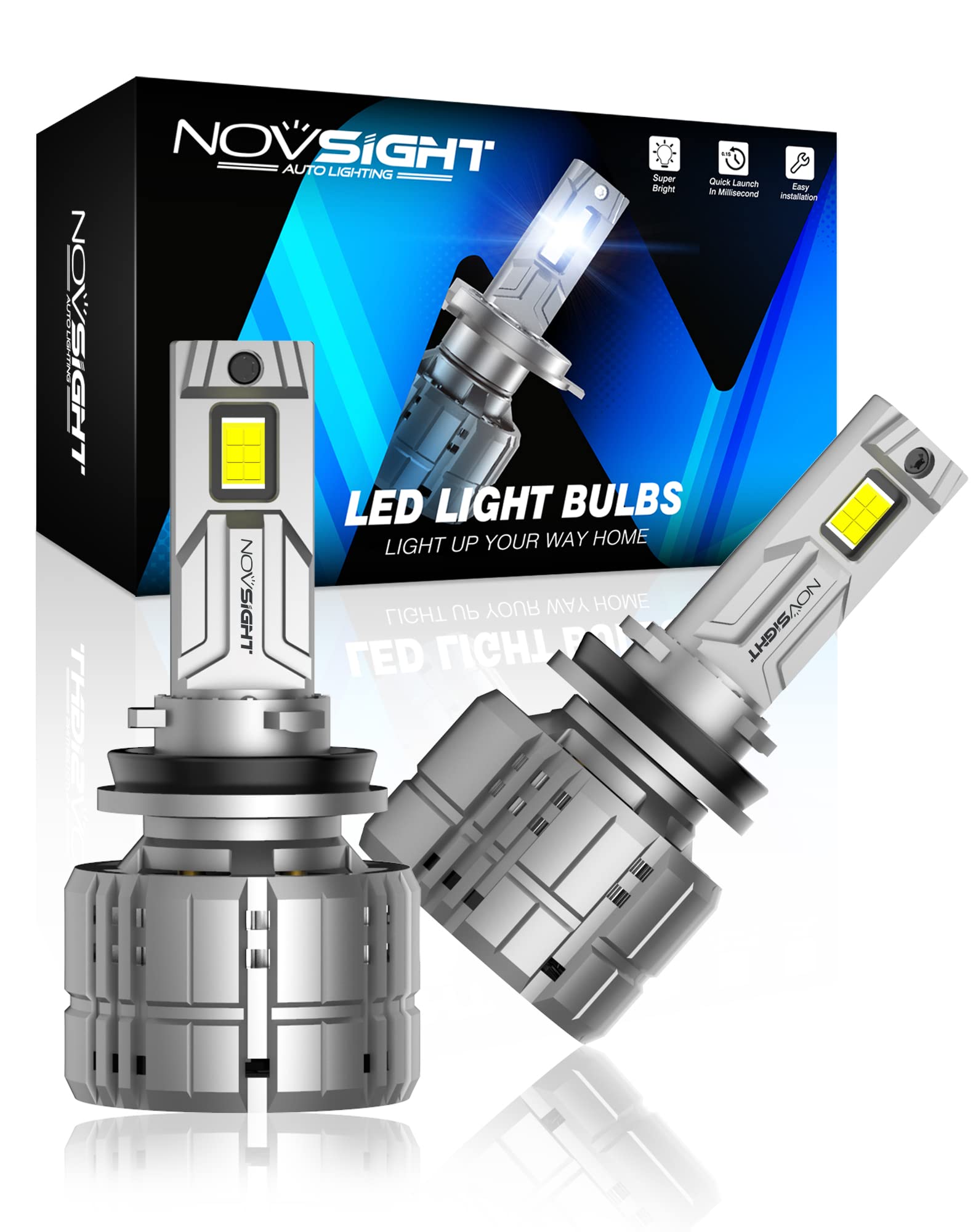 NOVSIGHT H11 Bulbs 40000LM, H11/H8/H9 Fog Bulbs, 900% Ultra Bright H11 ...