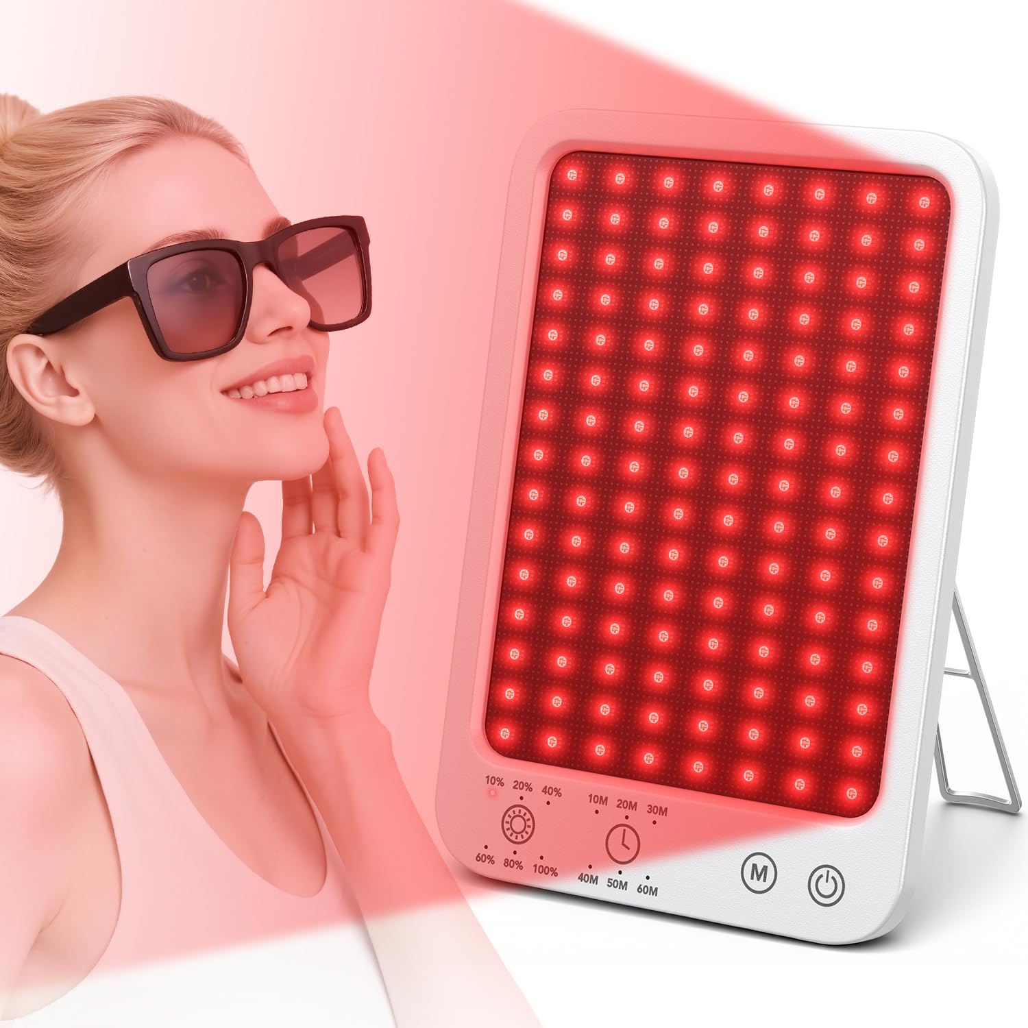 Red Light Therapy for Face and Body, Dual 660nm & 850nm Near Infrared ...