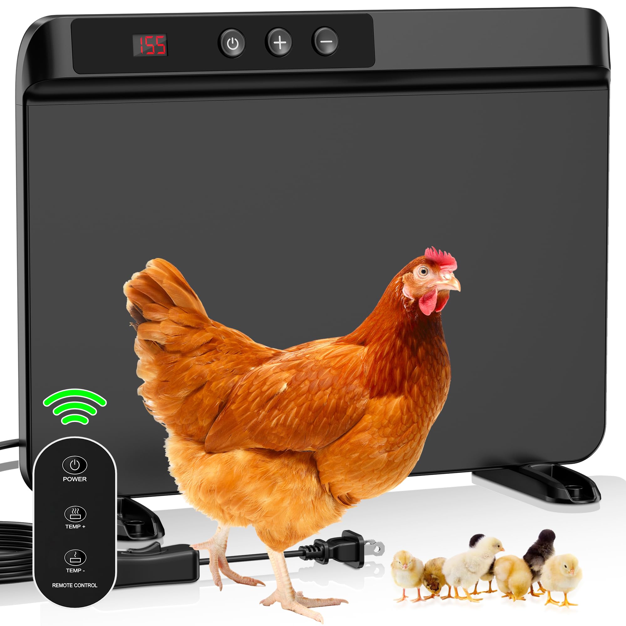 HOPOCO Chicken Coop Heater with Efficient Thermostat, Inside Radiant ...