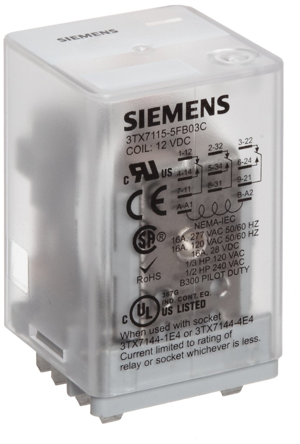 Square Base 24VAC Coil Voltage Mechanical Flag Premium Plug In Relay ...