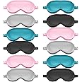 Amazon.com: Funnysoft 12 Pcs Silk Eye Masks for Sleep Bulk, Soft Satin ...