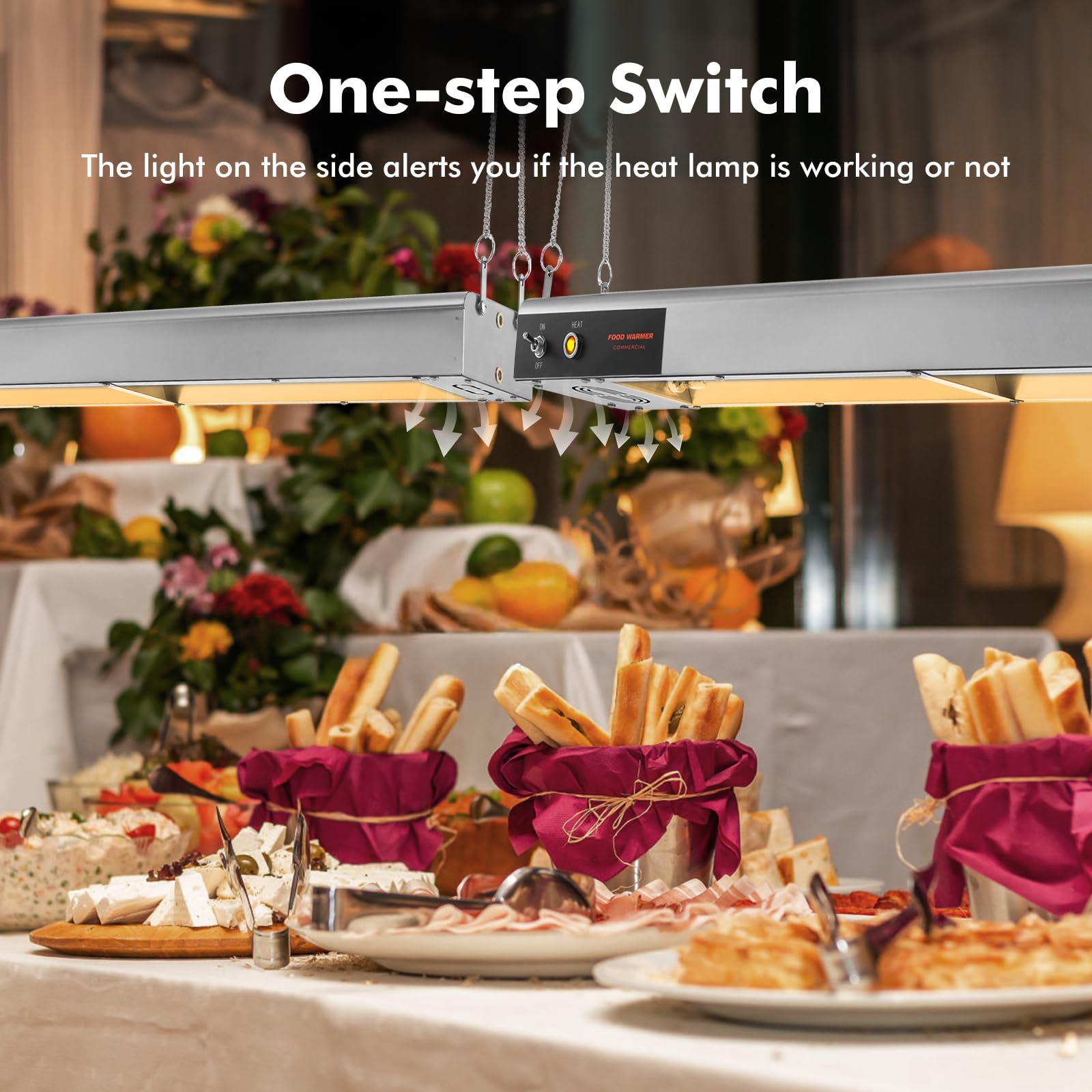 Hiteemer 24 Inch Food Heat Lamp Strip Commercial Food Heating Warmer ...