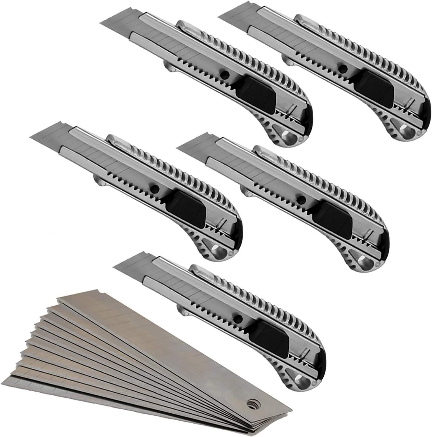 5x Profi Aluminium Cuttermesser 18mm Teppichmesser Inklusive 10 ...
