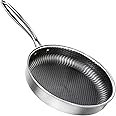 Amazon.com: Potinv Hybrid Stainless Steel Frying Pan with Stay Cool ...