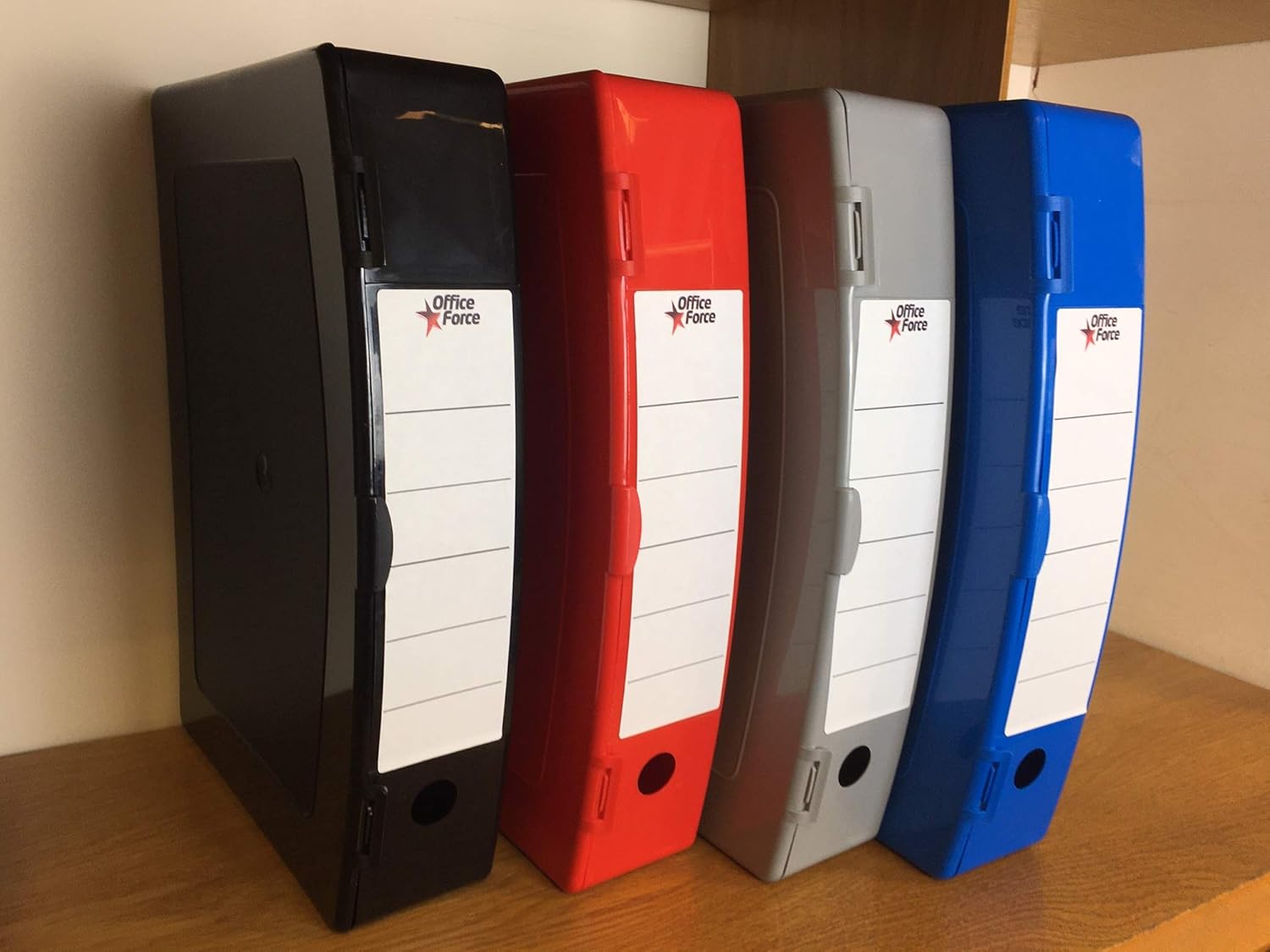 Office Force Heavy Duty Assorted Coloured Box Files (Pack of 4 ...