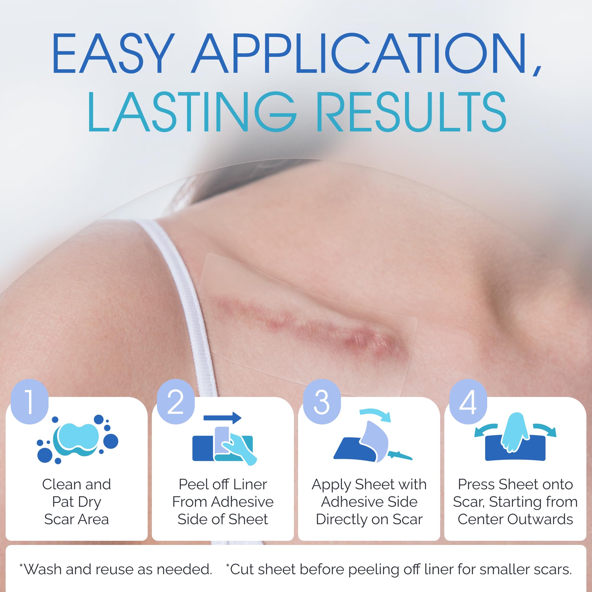 Mua Advanced Medical Grade Silicone Scar Patches, 12 Reusable 3" Water ...