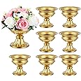 Amazon.com: Ziliny 8 Pcs Gold Vases for Wedding Centerpieces 6.38 Inch Tall Metal Compote Vase ...