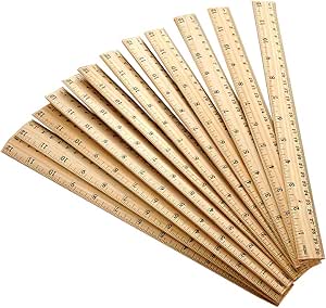 Toyvian 30pcs Wooden Ruler Double Scale Wood Measuring Ruler School ...
