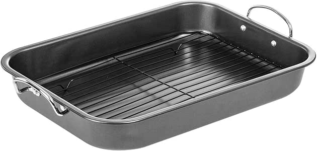 Amazon.com: Carbon Steel Roasting Pan with Flat or V Rack – Turkey ...