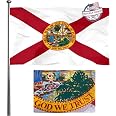 Amazon.com : Mosprovie Florida Flag 3x5 Double Sided Embroidered- Heavy ...