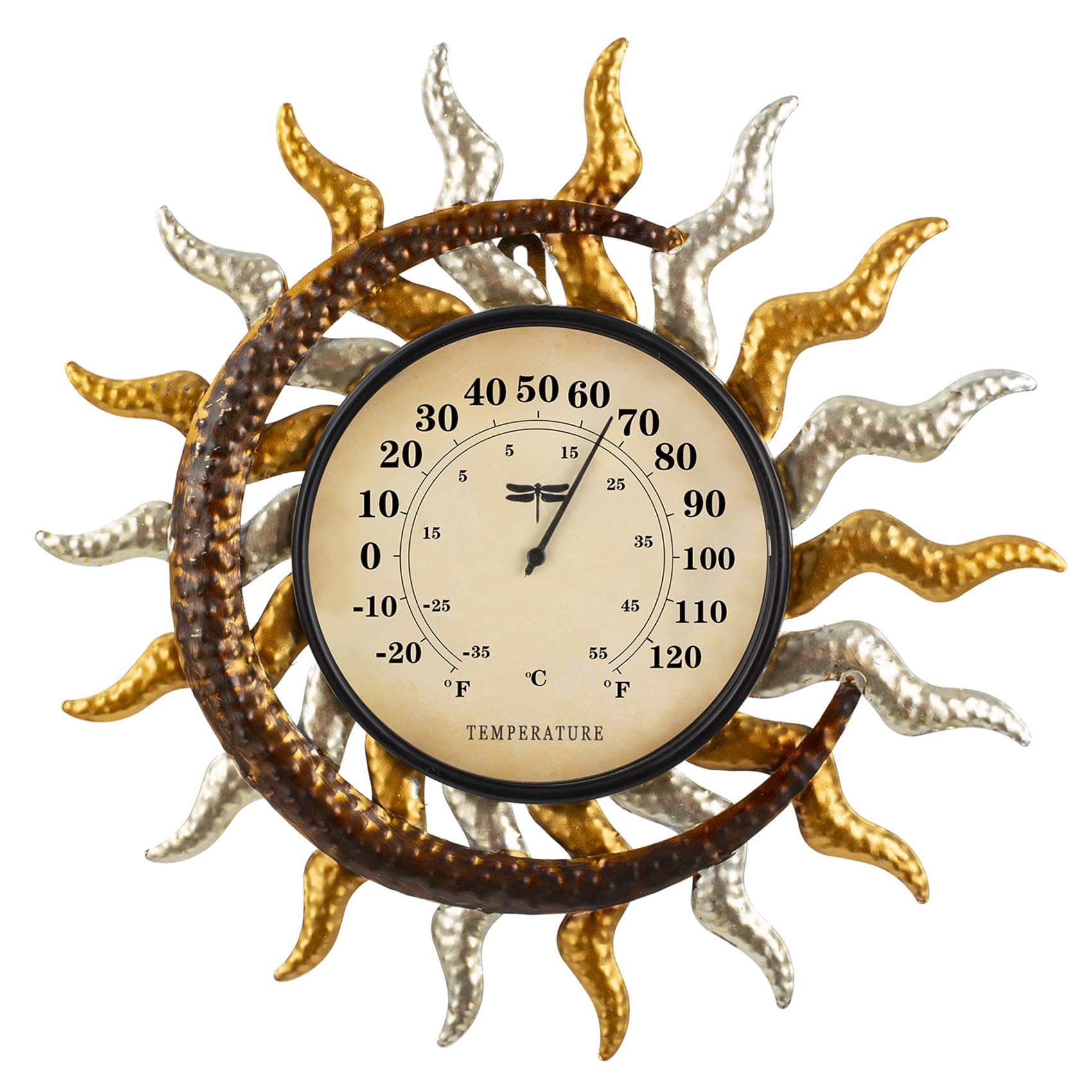 GIBMIDSER 13'' Sun&Moon Outdoor Thermometer Wall-Mounted Thermometer ...