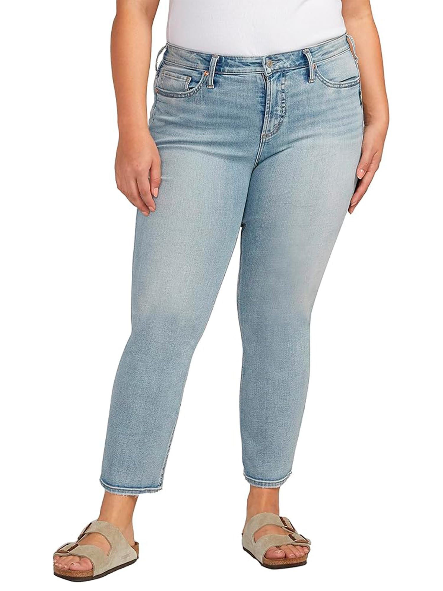 Silver Jeans Co. Women's Size Most Wanted Mid Rise Ankle Straight Leg ...