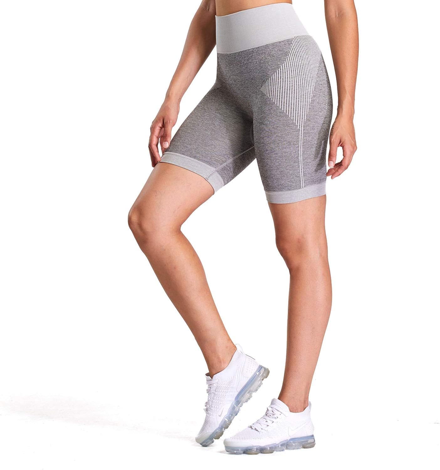 Aoxjox Women's High Waisted Adapt Seamless Yoga Gym Workout Shorts ...