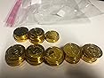 Amazon.com: 100Pcs Plastic Play Coins Gold Pirate Treasure Hunt Coins ...