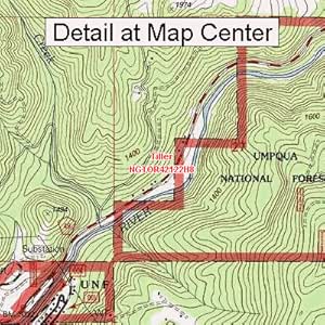 Amazon.com : USGS Topographic Quadrangle Map - Tiller, Oregon (Folded ...